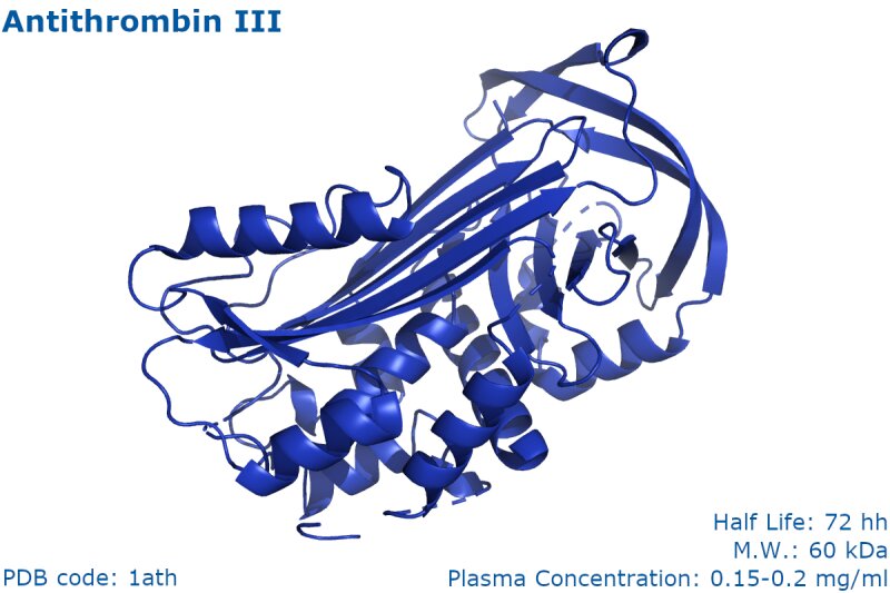 Highly purified antithrombin (ATIII) from human plasma, lyophilized,